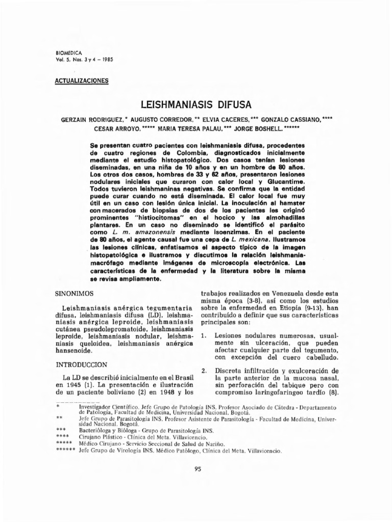 Leishmaniasis Difusa | PDF | Inmunología | Anatomía