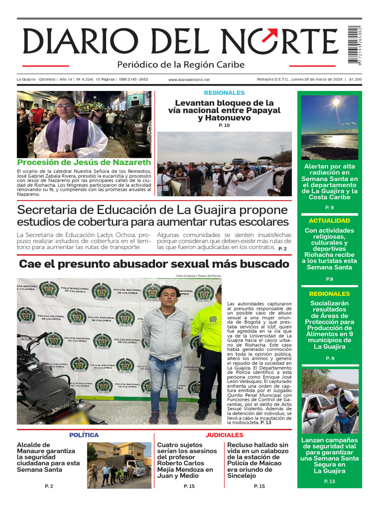 Diario Del Norte 28 de Marzo de 2024 | PDF | Colombia