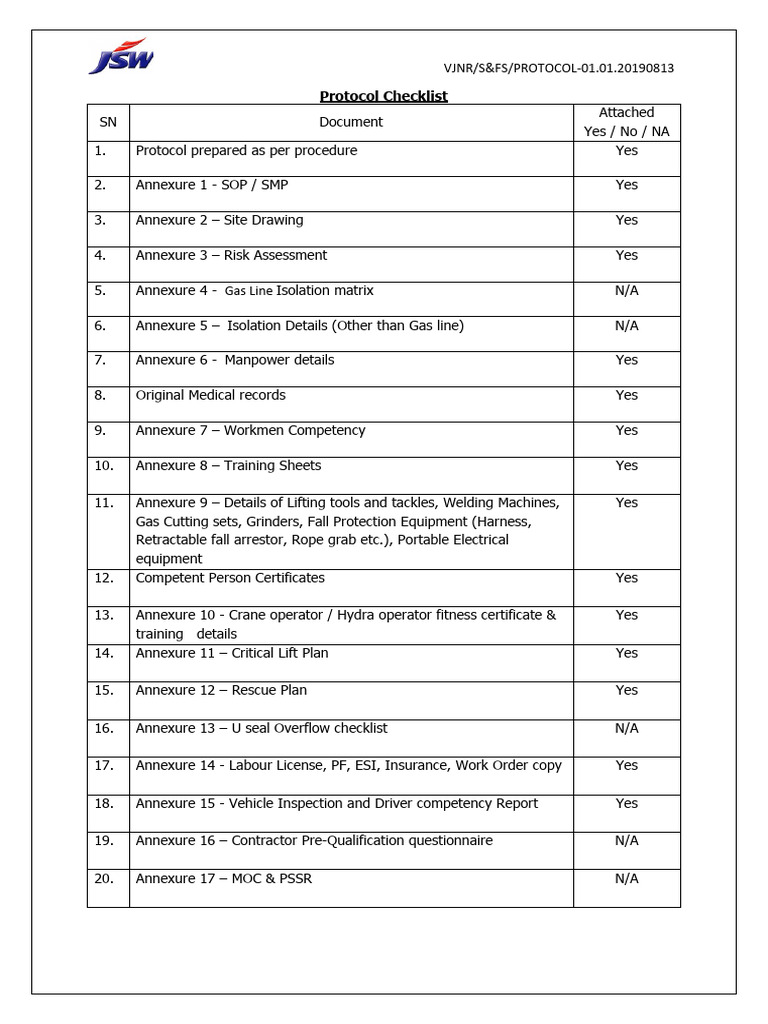 Conveyor Equipment Erection Protocol | PDF | Crane (Machine) | Safety