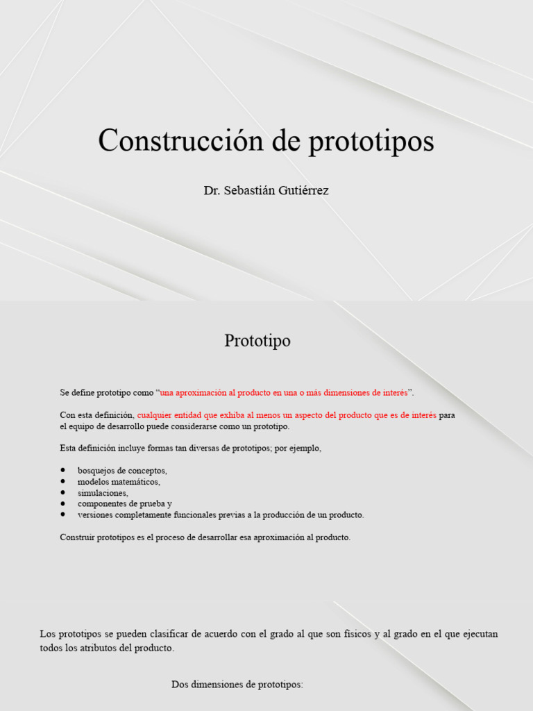 Clase 6 Prototipos | PDF | Integral | Planificación