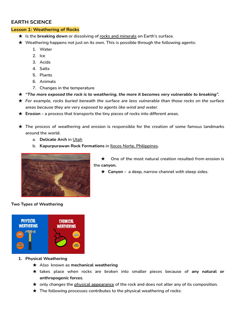 Earth Science | PDF | Fault (Geology) | Weathering