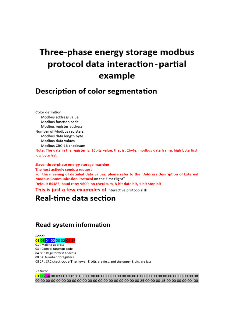 Chinese Modbus Example Code Instructions | PDF | Power Inverter | Ac Power