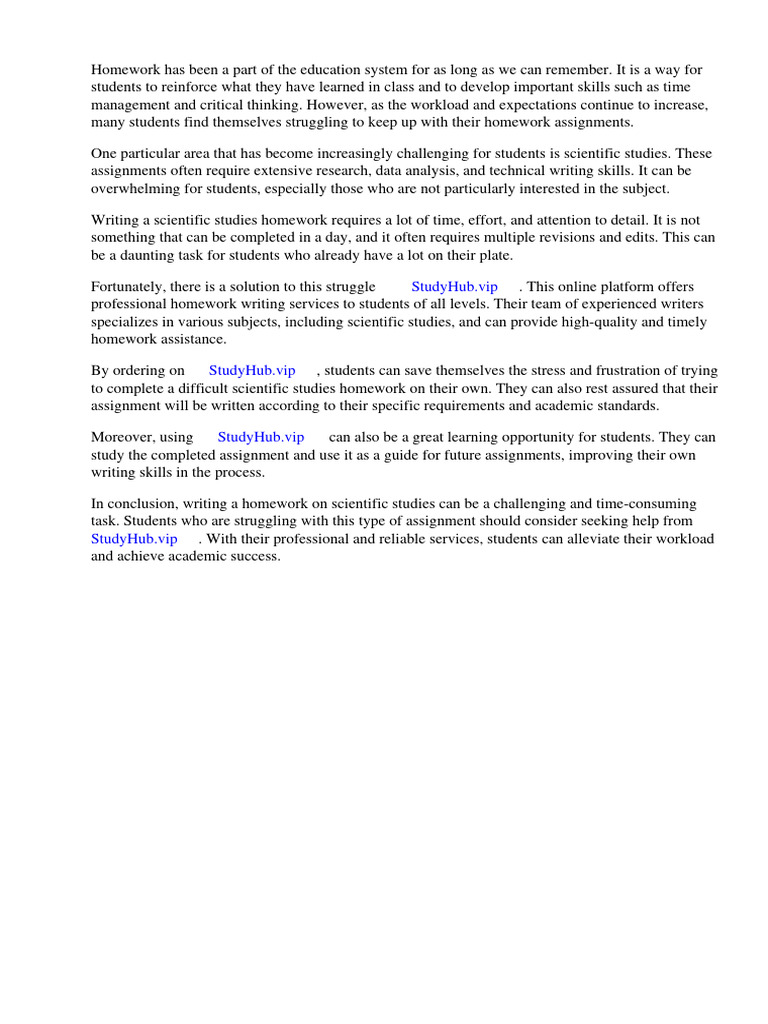 Homework Help for Scientific Studies | PDF | Homework | Science
