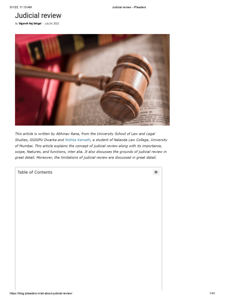 Judicial Review | Download Free PDF | Separation Of Powers | Judicial Review