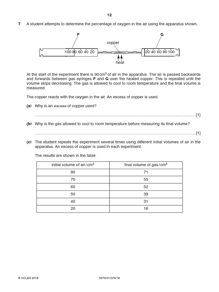 O Level Chemistry 5070 - 41 Paper 4 Alternative To Practical October ...