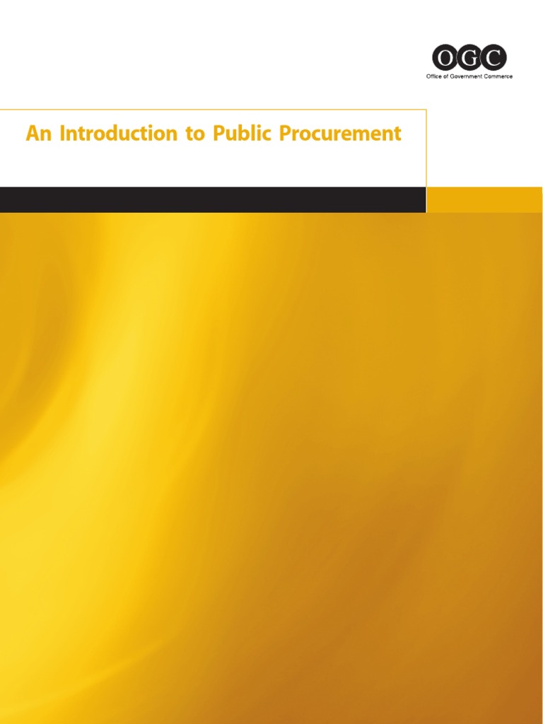 Introduction To Public Procurement | PDF | Procurement | Public–Private ...