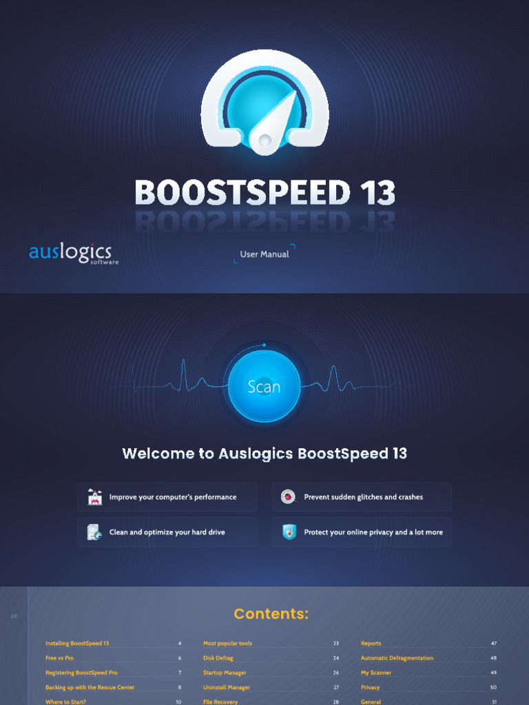Auslogics BoostSpeed 13 User Guide | PDF | Computing | Software