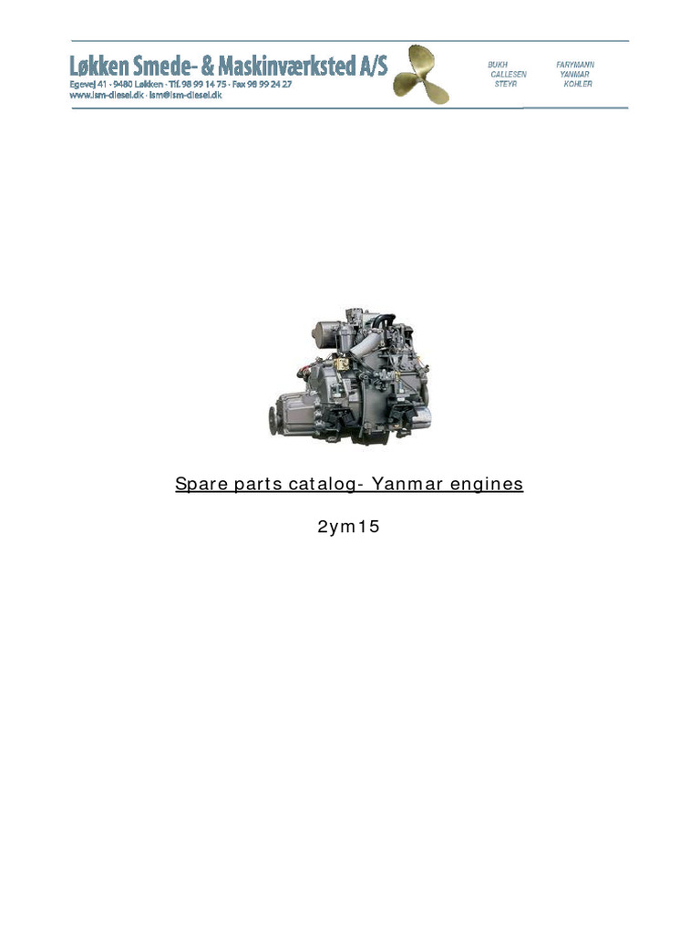 Yanmar 2YM15 Engine Parts Catalog | PDF | Valve | Piston