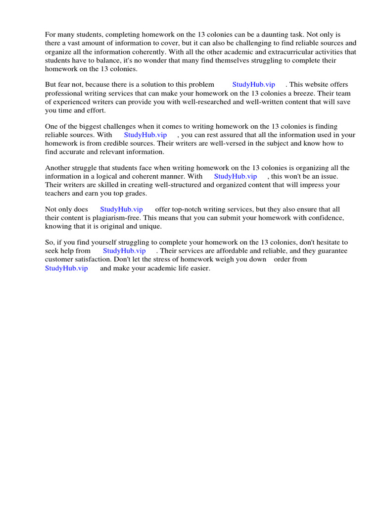 13 Colonies Homework | Download Free PDF | Thirteen Colonies