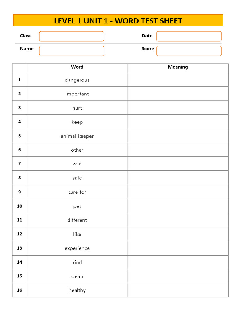 Bricks Reading 200 L1 Word Test Eng | PDF