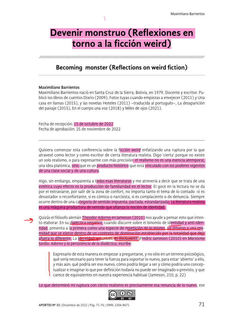 Devenir Monstruo (Reflexiones en Torno A La Ficción Weird) : Becoming ...