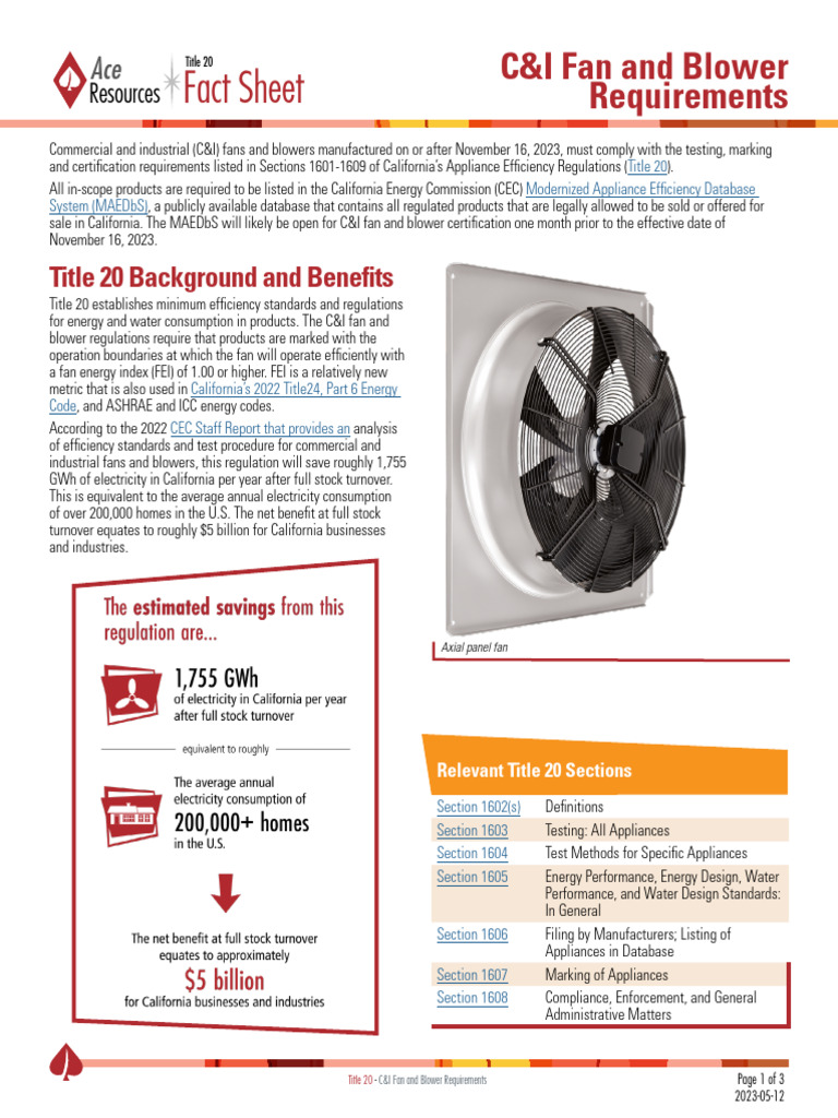 Commercial and Industrial Fans and Blowers Fact Sheet | PDF