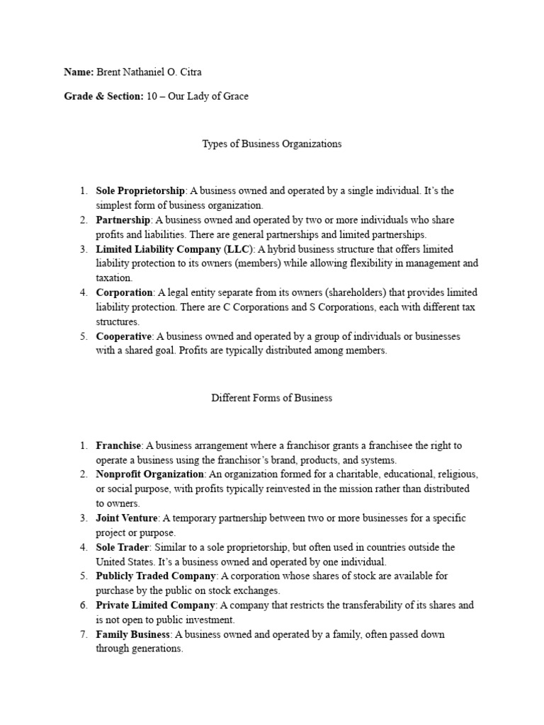 Citra - Tle Assignment #1 | PDF | Limited Liability Company | Partnership