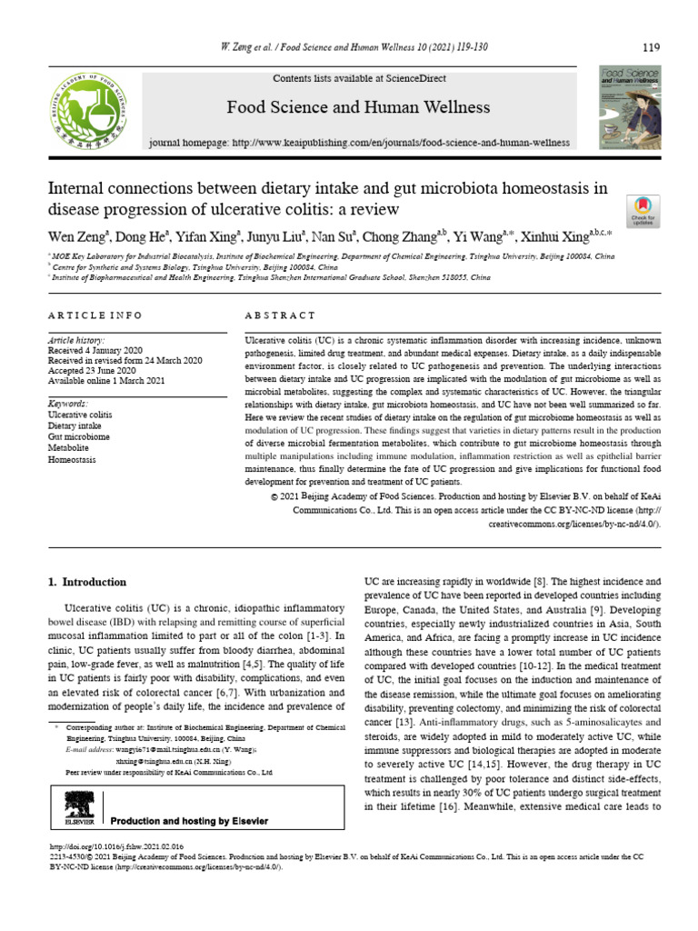 Internal Connections Between Dietary Intake and Gut Microbiota ...