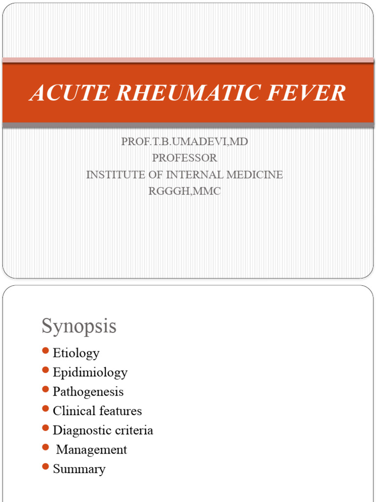 Rheumatic Fever | PDF | Streptococcus | Diseases And Disorders
