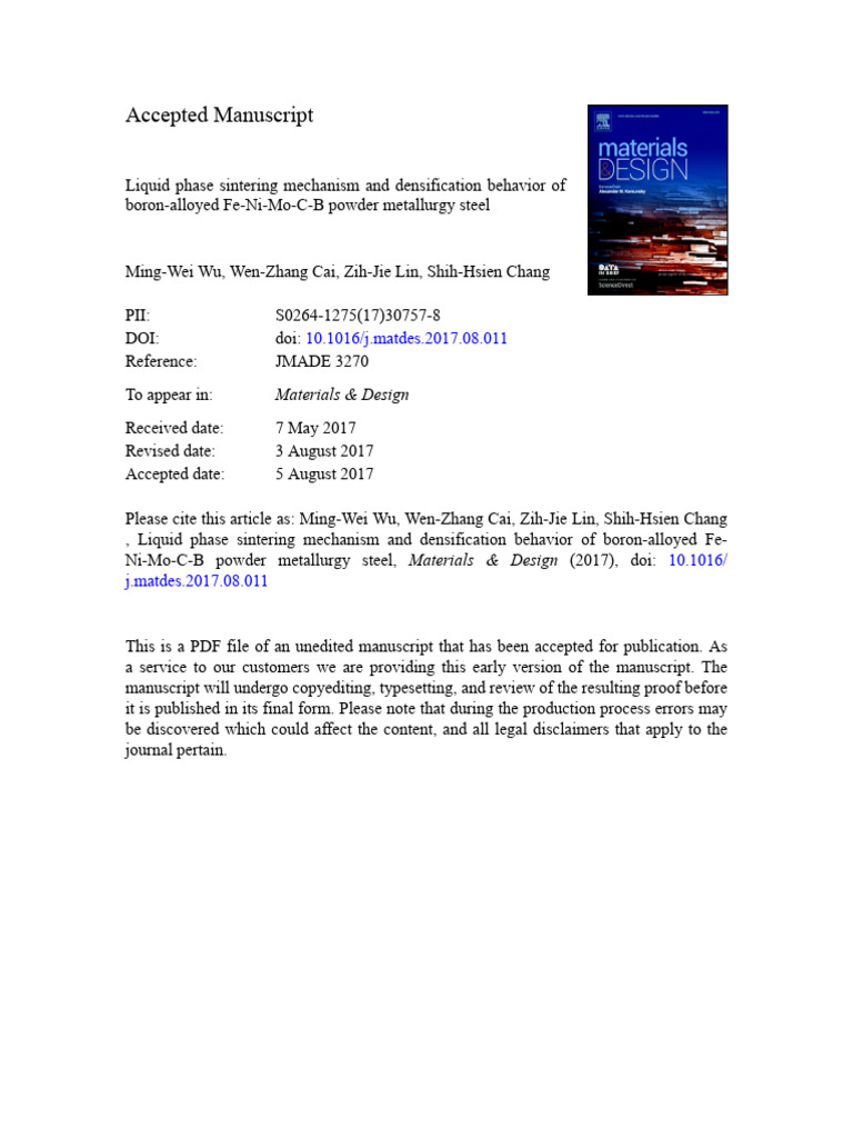 Liquid Phase Sintering Mechanism and Densification Behavior of Boron ...