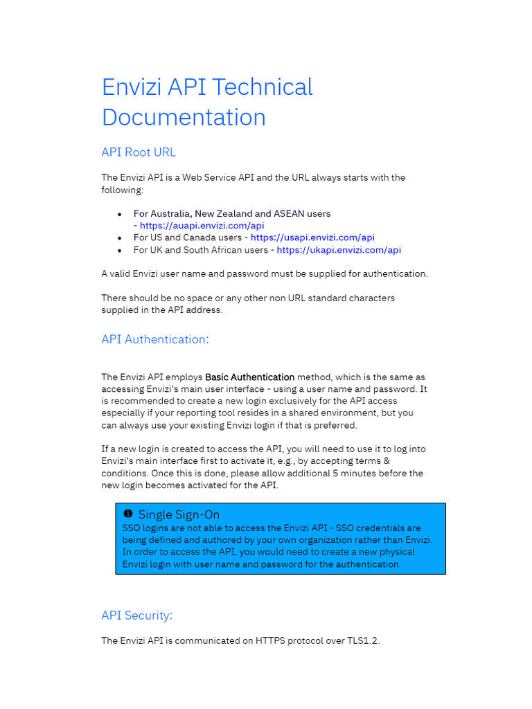 Envizi L4 POX - API Technical Documentation | Download Free PDF | Login ...