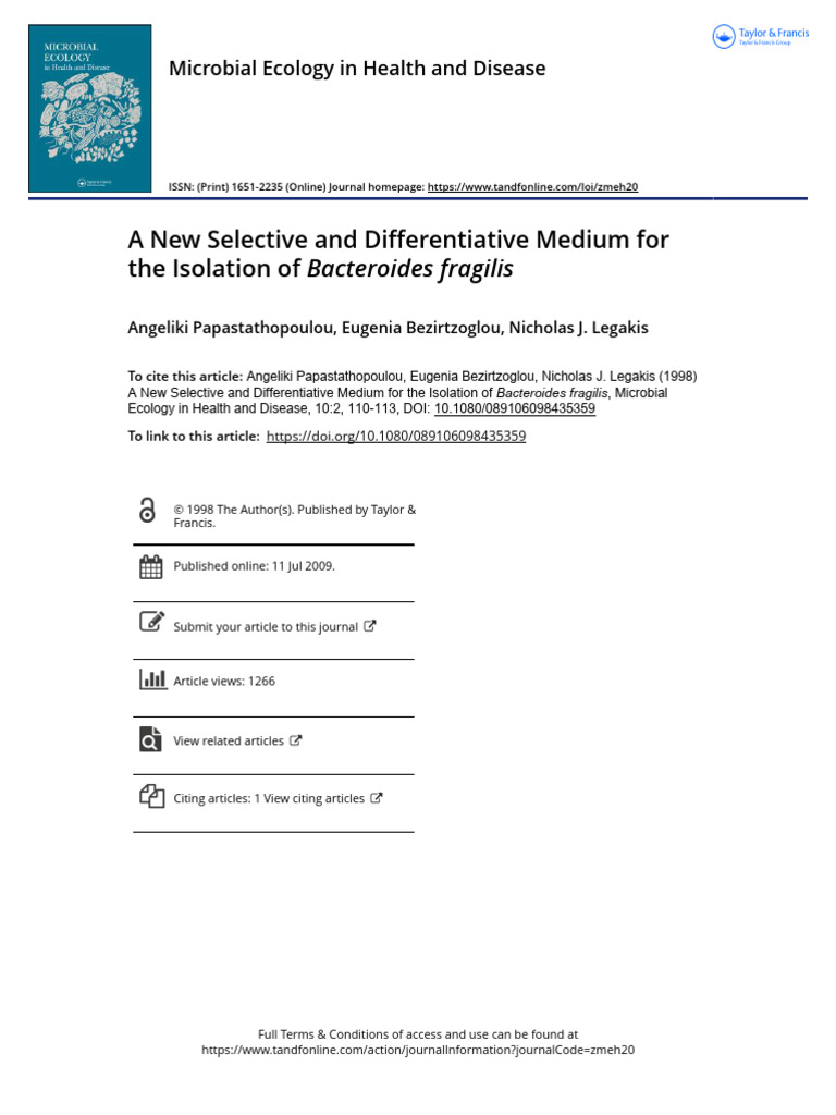 A New Selective and Differentiative Medium For The Isolation of ...