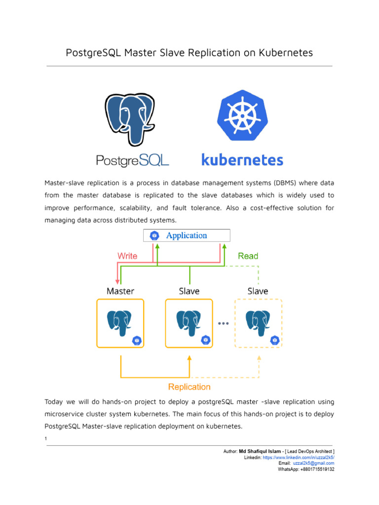 Postgresql Master Slave Replication On Kubernetes Pdf Postgre Sql Databases 