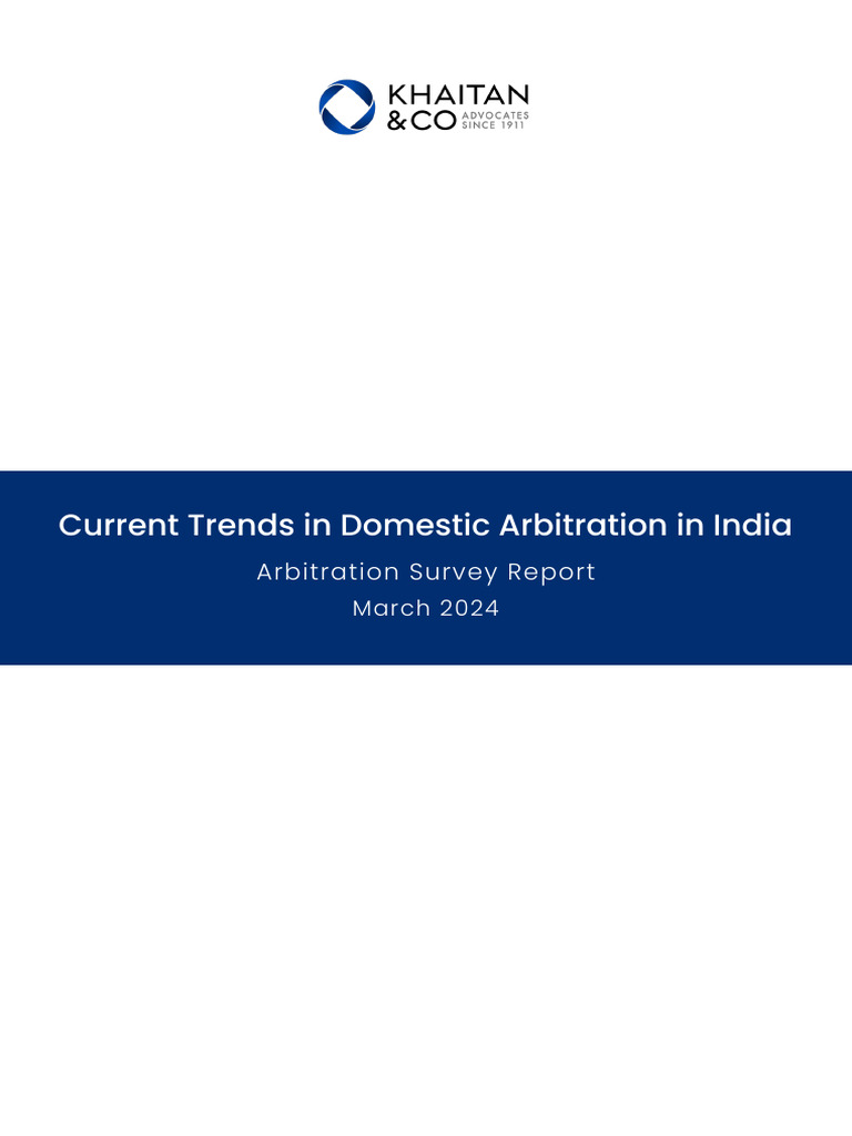 Domestic Arbitration Trends India 2024 | PDF | Arbitration ...