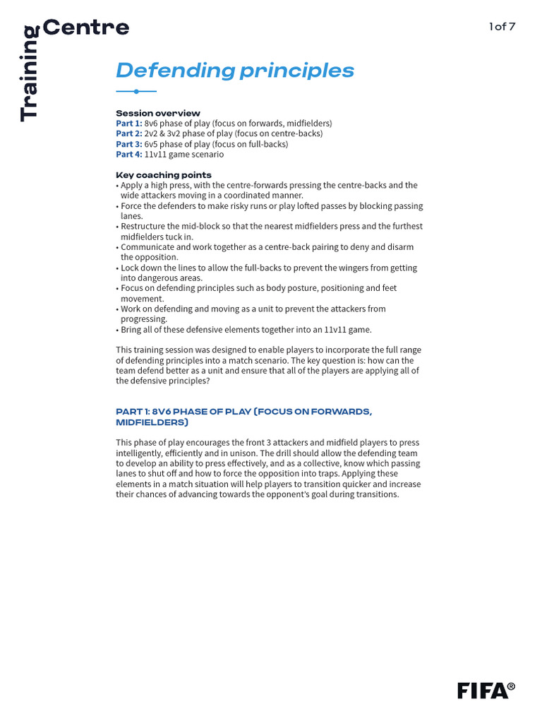 FIFA_Session_Plan_Johnson_Defense | PDF | Forward (Association Football ...