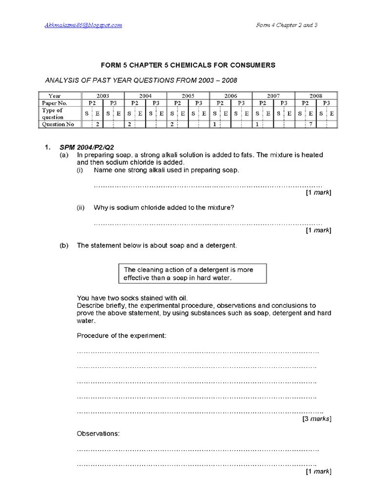 SPM Form 5 Chap 5 Exercises - E | PDF