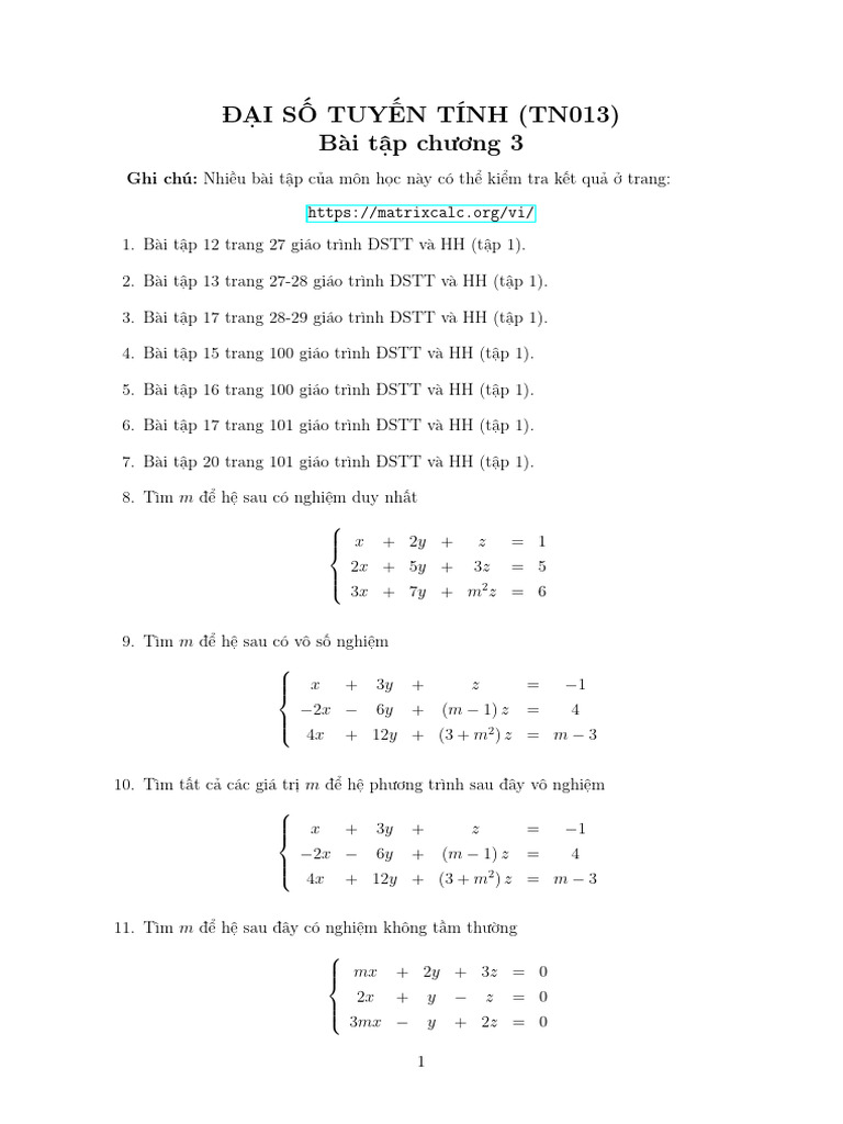 Bai Tap c3 - Dai So Tuyen Tinh - 2024-04-04 | PDF