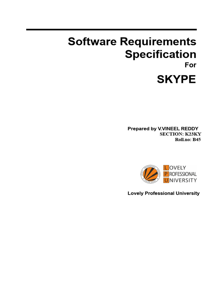 Skype Software Requirements Spec | PDF | Mobile App | Mobile Phones