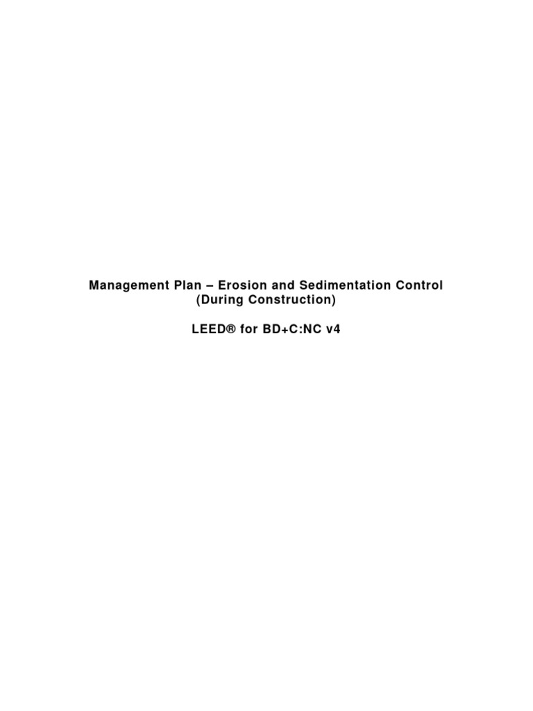 Sample Erosion and Sedimentation Control Plan | PDF | Storm Drain ...