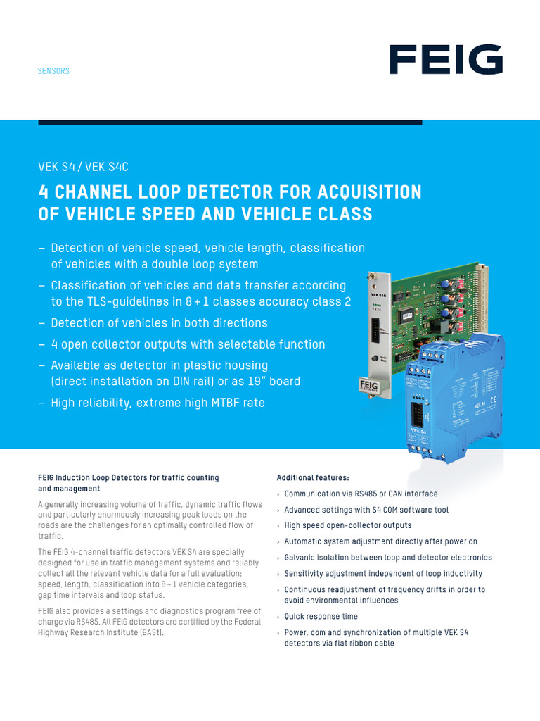 Data Sheet Sensors VEK S4 S4C (3) | PDF | Sensor | Electrical Connector