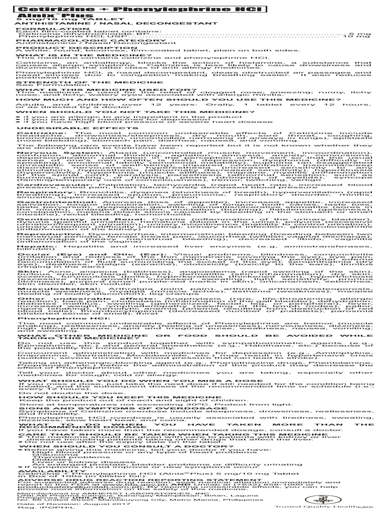 Alnix Plus Tablet-193 | PDF