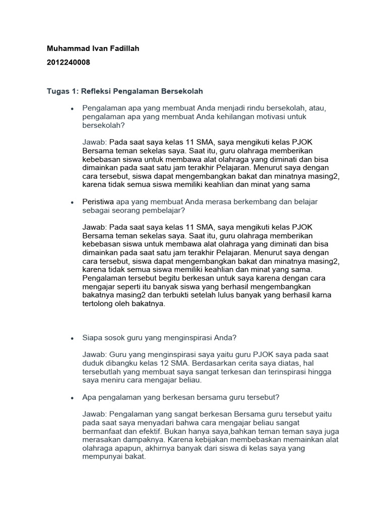 Muhammad Ivan Fadillah Filosofi Pendidikan | PDF | Karier & Perkembangan