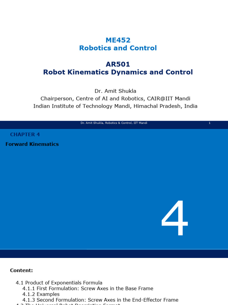 Section 4 Forward Kinematics | PDF | Rotation Around A Fixed Axis | Kinematics