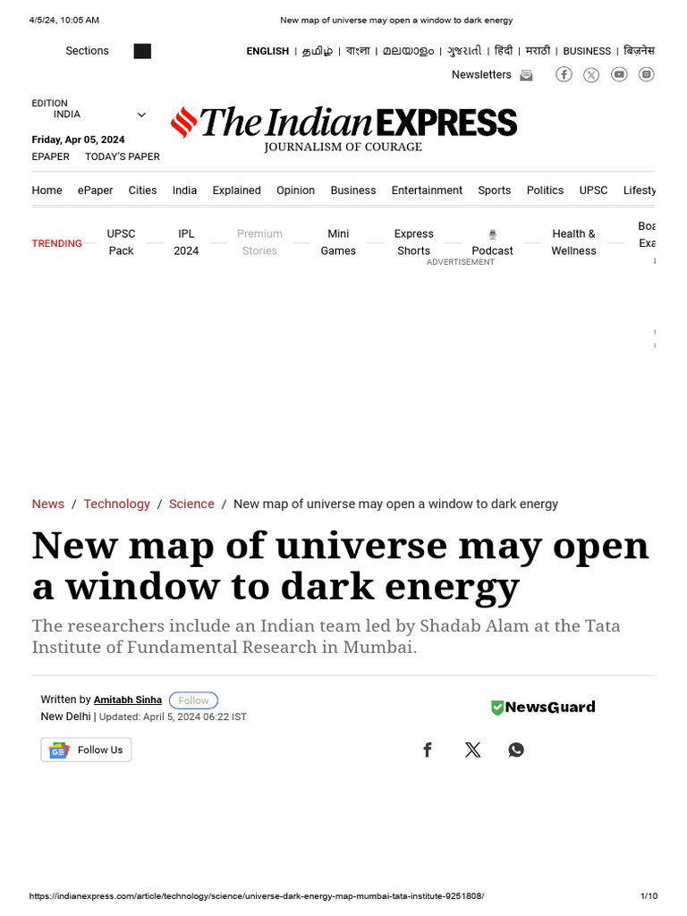 New Map of Universe May Open A Window To Dark Energy | Download Free PDF | Universe | Astronomy