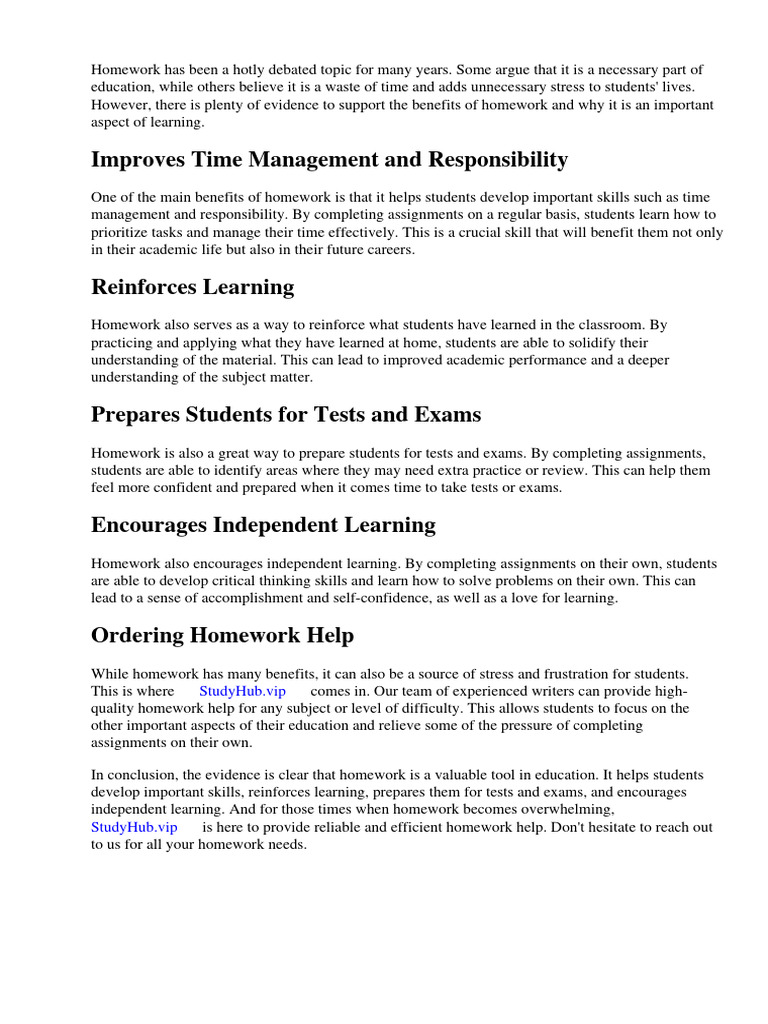 Evidence Homework Is Good | PDF | Homework | Learning