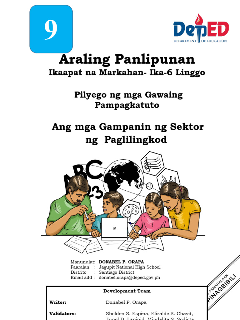 Q4 - AP9 - Week 6 - Ang Mga Gampanin NG Sektor NG Paglilingkod | PDF