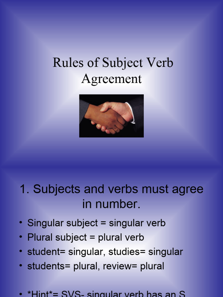Subject-Verb Agreement Rules Guide | PDF | Verb | Grammatical Number