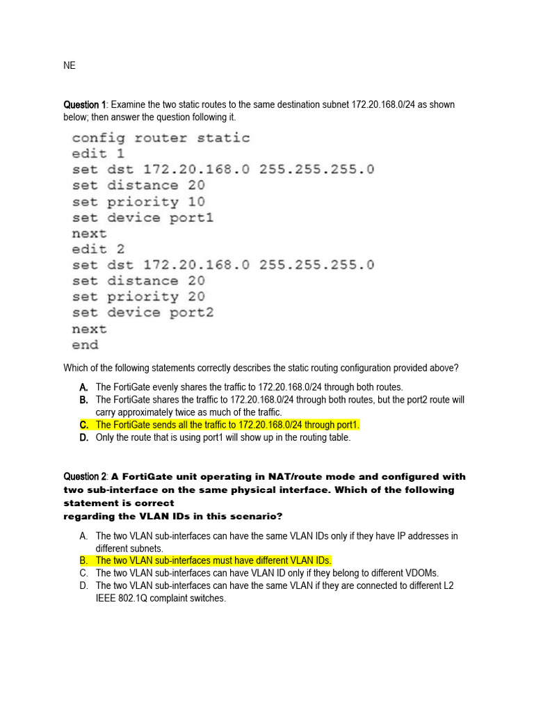 FortiGate Routing and Firewall Configuration Guide | PDF | Firewall ...