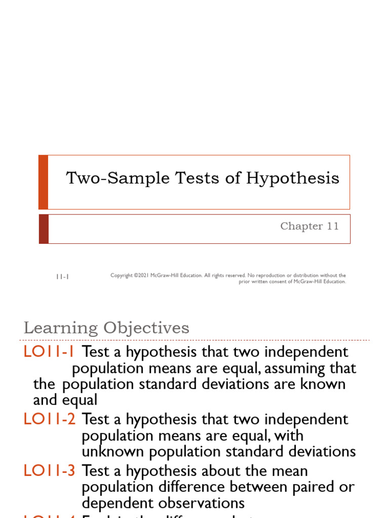 Two-Sample Tests of Hypothesis | PDF | Standard Deviation | Confidence ...