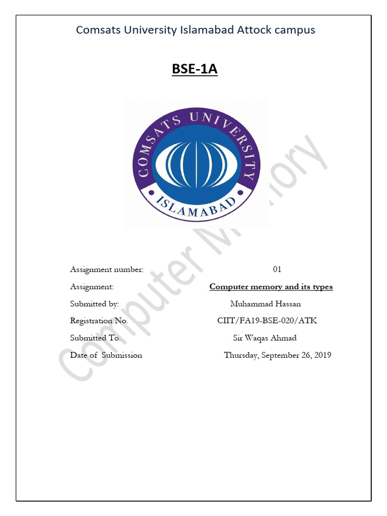 BSE-1A: Comsats University Islamabad Attock Campus | PDF