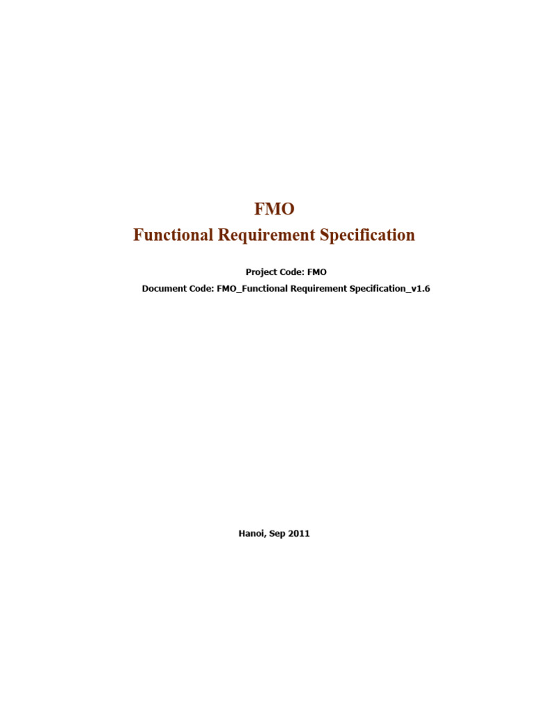SQAT - FMO - FuncReq Spec - v1.6 | PDF | World Wide Web | Internet & Web