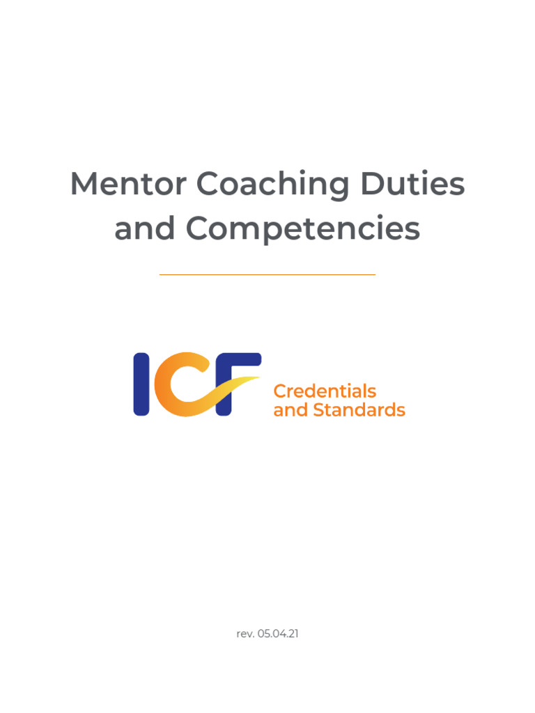 ICF Mentor Coaching Duties and Competencies | PDF | Mentorship ...