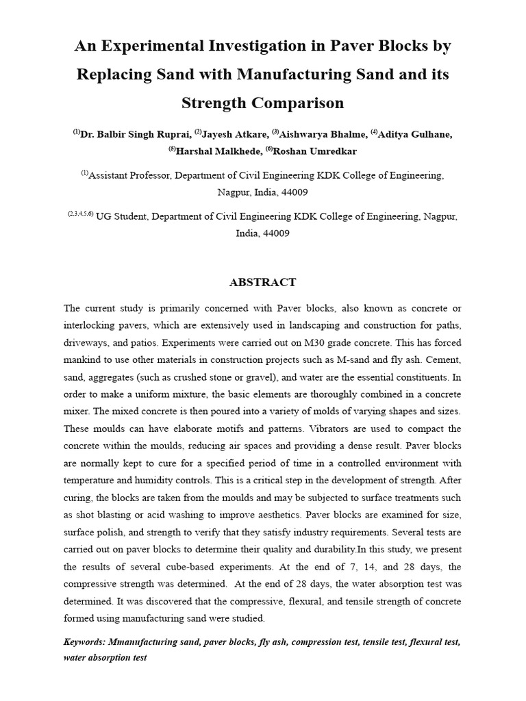 An ‎‎Experimental ‎‎Investigation ‎‎in ‎‎Paver ‎‎Blocks ‎‎by ...