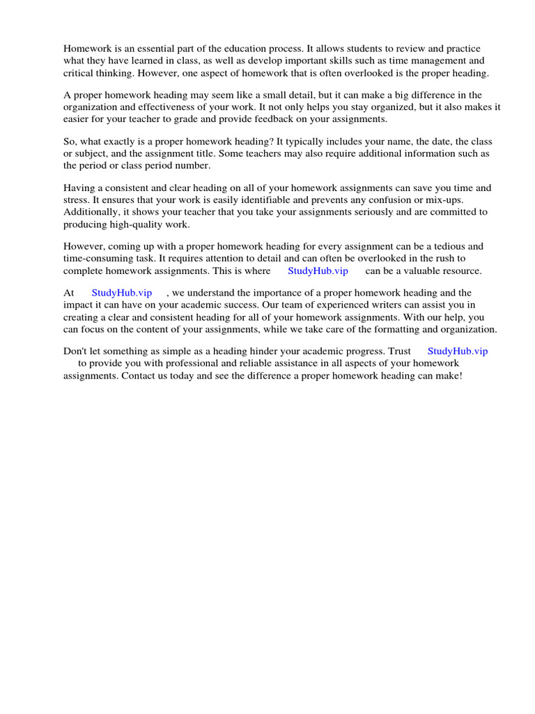 Proper Homework Heading | PDF | Homework | Essays