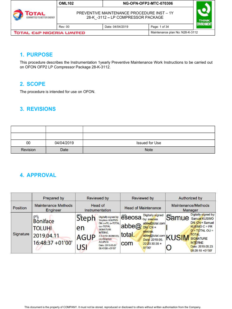 INSTR PROCEDURE_1Y_PM_28-K_-3112 | PDF | Instrumentation | Mechanical Engineering