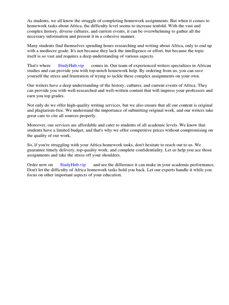 Africa Homework Tasks | PDF | Africa | Democratic Republic Of The Congo