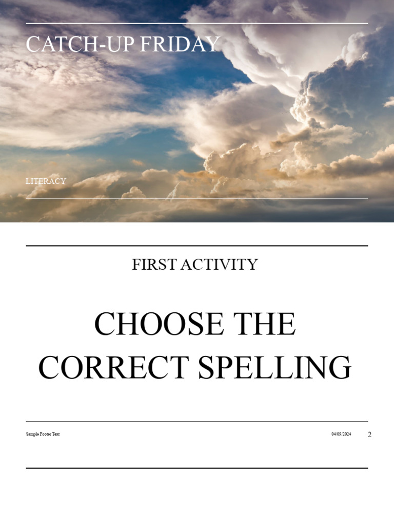 Catch Up Friday | PDF