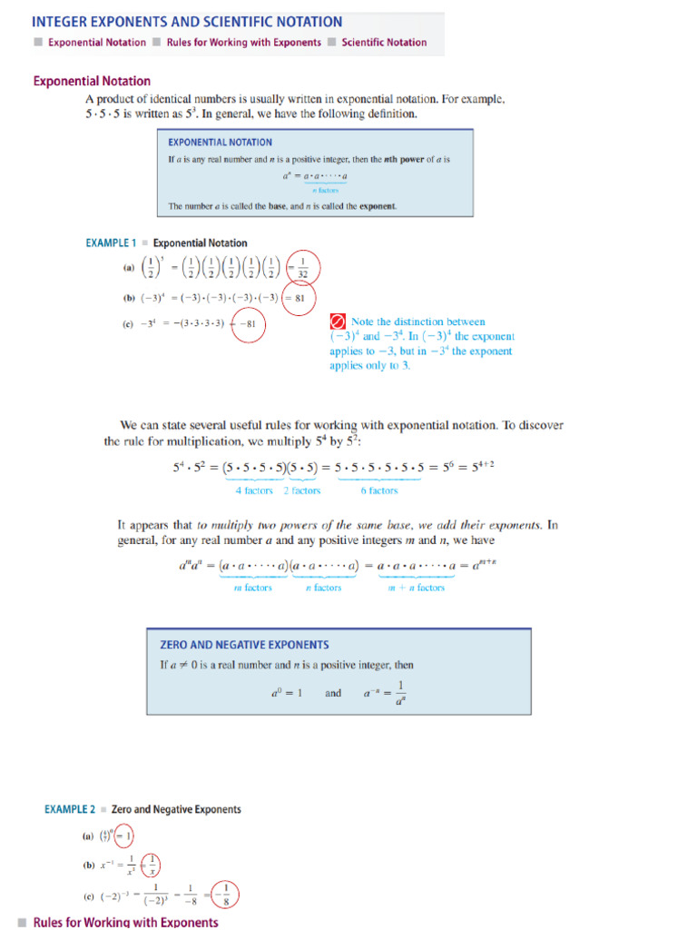 Lesson 2 - EXPONENTS AND SCIENTIFIC NOTATION | PDF
