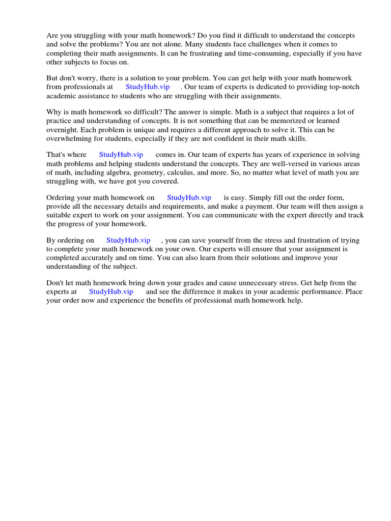 Who Can Do My Math Homework For Me | PDF | Mathematics | Homework
