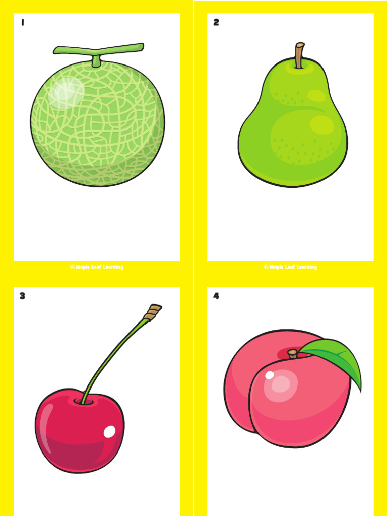 CHE CHỮ Fruit-Singular-Flashcards IN PDF | PDF